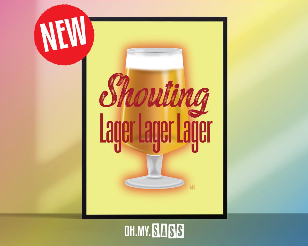 Shouting Large Print | Born Slippy Underworld Yellow Pint Glass | Happy ...