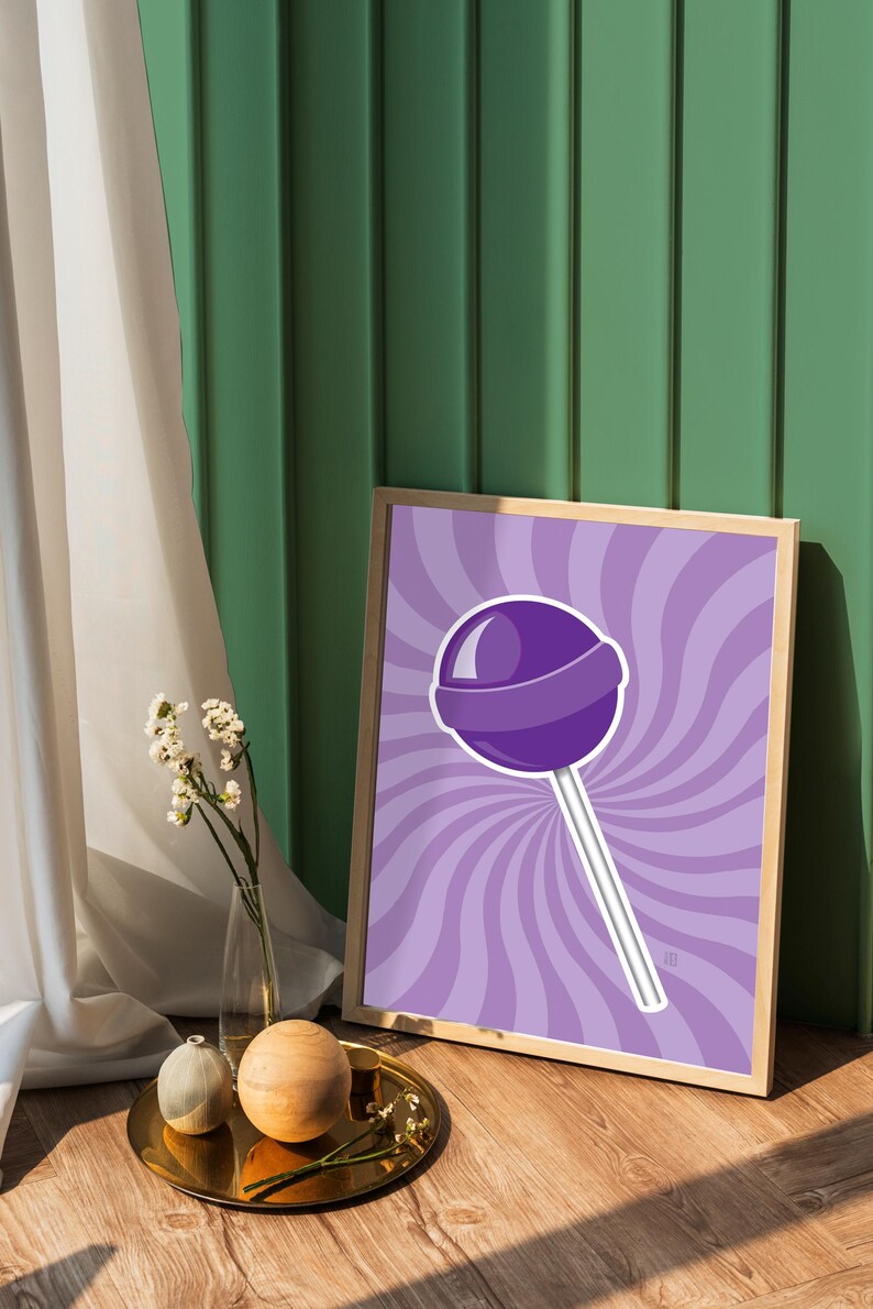 Lollipop Candy Print | Pick 'n' Mix Poster | Colourful Retro Sweet Shop ...