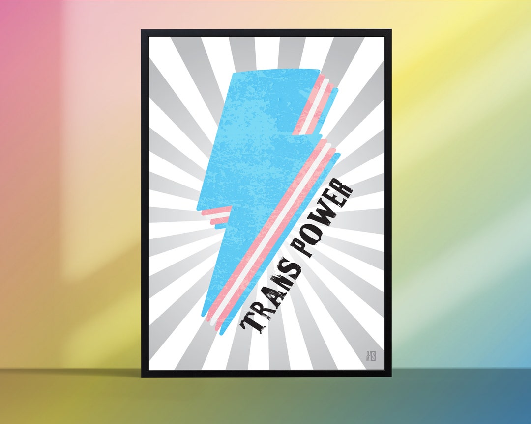 Transgender Power Positivity Print | Trans Rights Gift Present | Kiss ...