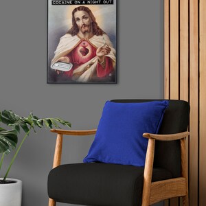 Jesus Cocaine Funny Print | Altered Art Painting Poster | Religious ...