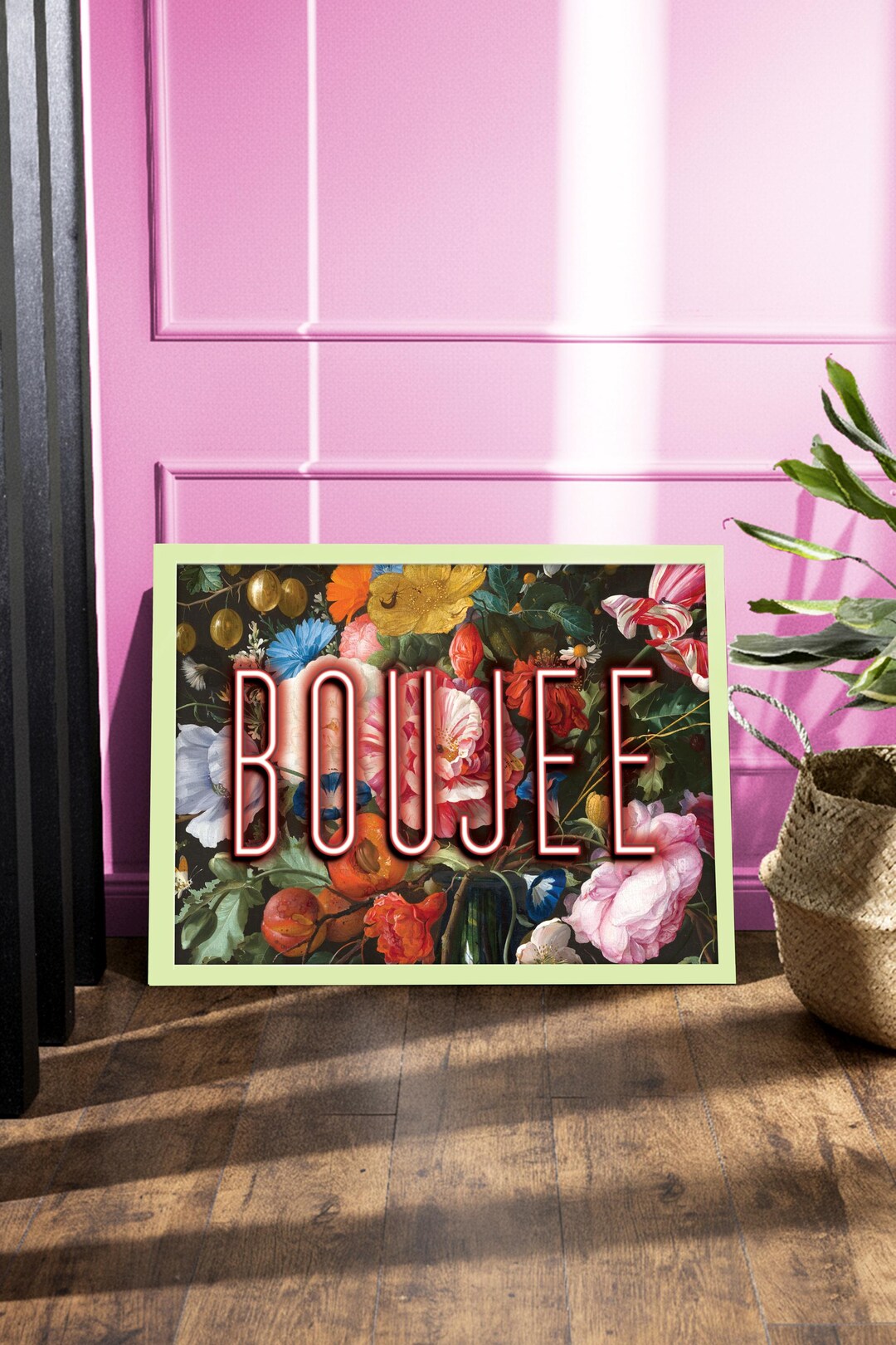 Boujee Vintage Flower Painting Print | Bold Botanical Floral Altered ...