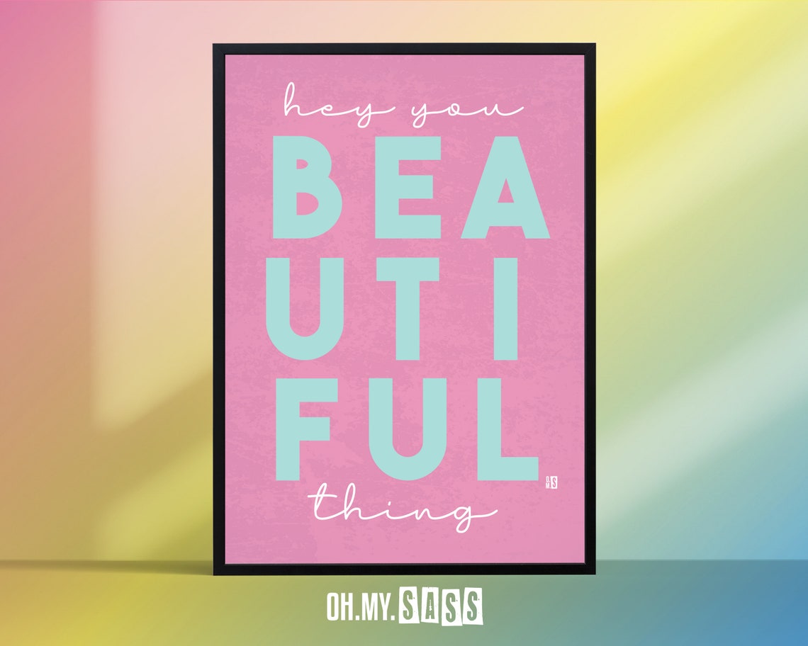 Pink Positive Affirmation Wall Print Dressing Room - Etsy