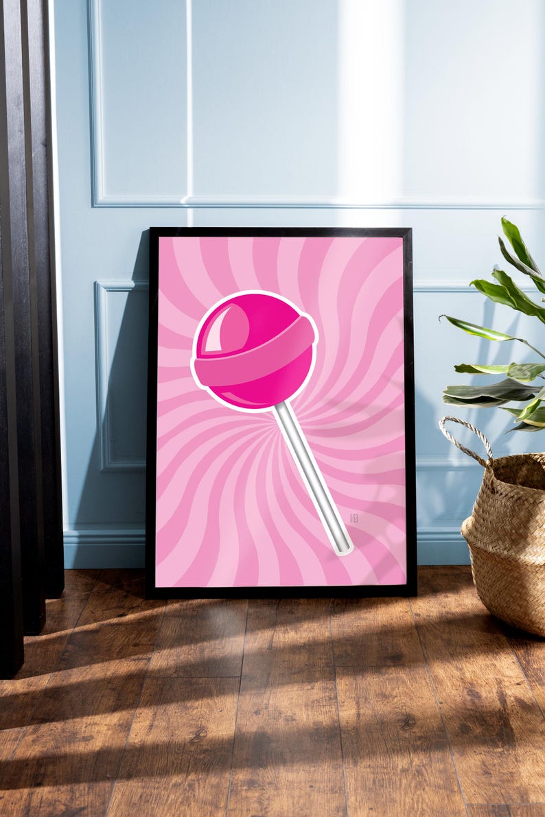 Lollipop Candy Print | Pick 'n' Mix Poster | Colourful Retro Sweet Shop ...