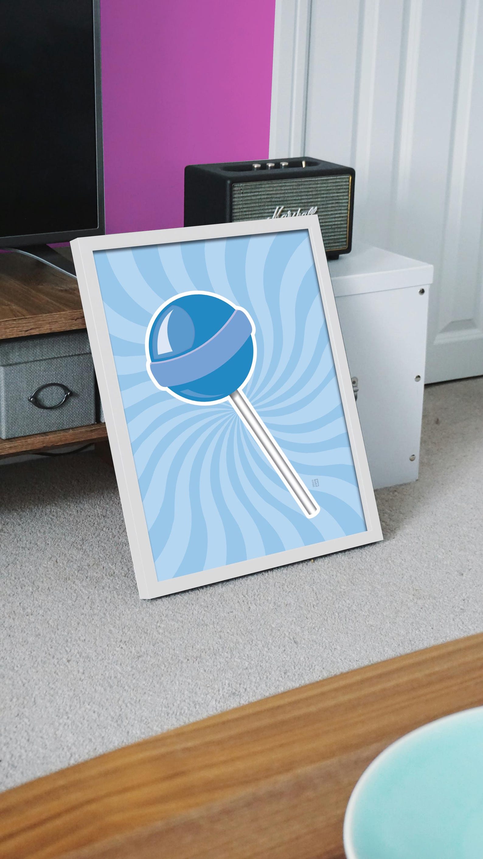 Lollipop Candy Print | Pick 'n' Mix Poster | Colourful Retro Sweet Shop ...