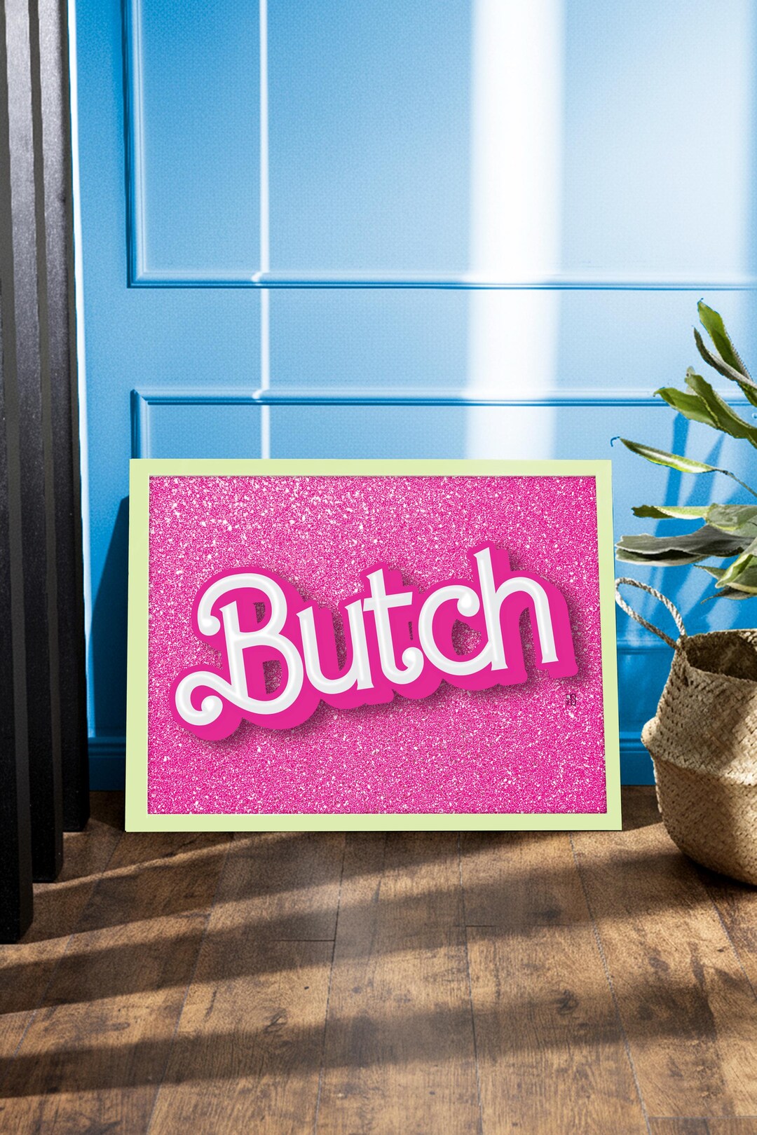 Butch Glitter Pink Wall Art Print | Gay Pride Culture | LGBTQ+ Daddy ...