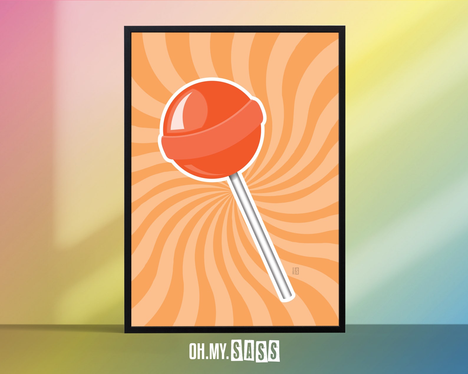 Lollipop Candy Print | Pick 'n' Mix Poster | Colourful Retro Sweet Shop ...