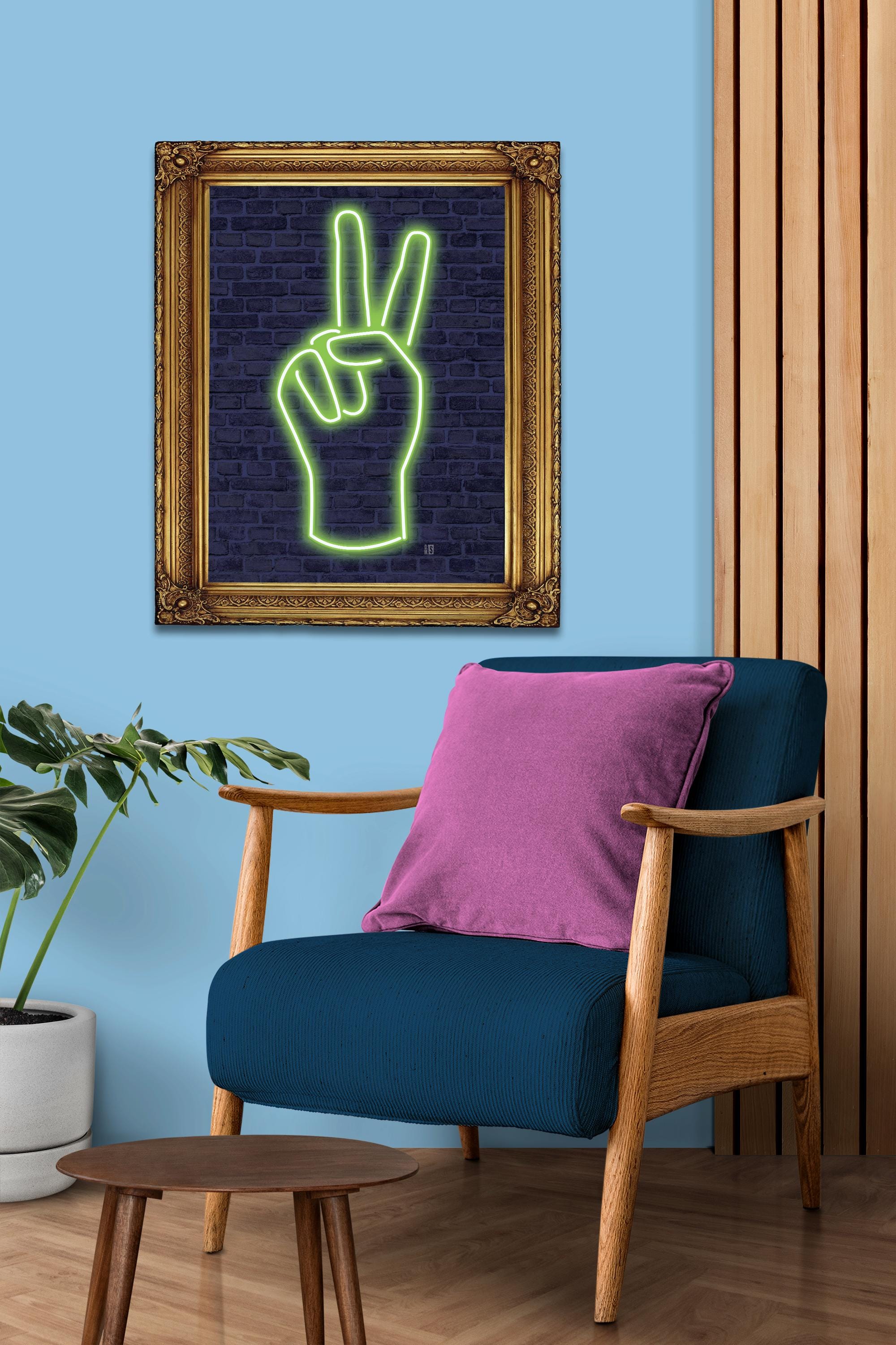 Neon Green Peace Sign Print | 90's Music Nostalgia Girl Group Wall Art ...