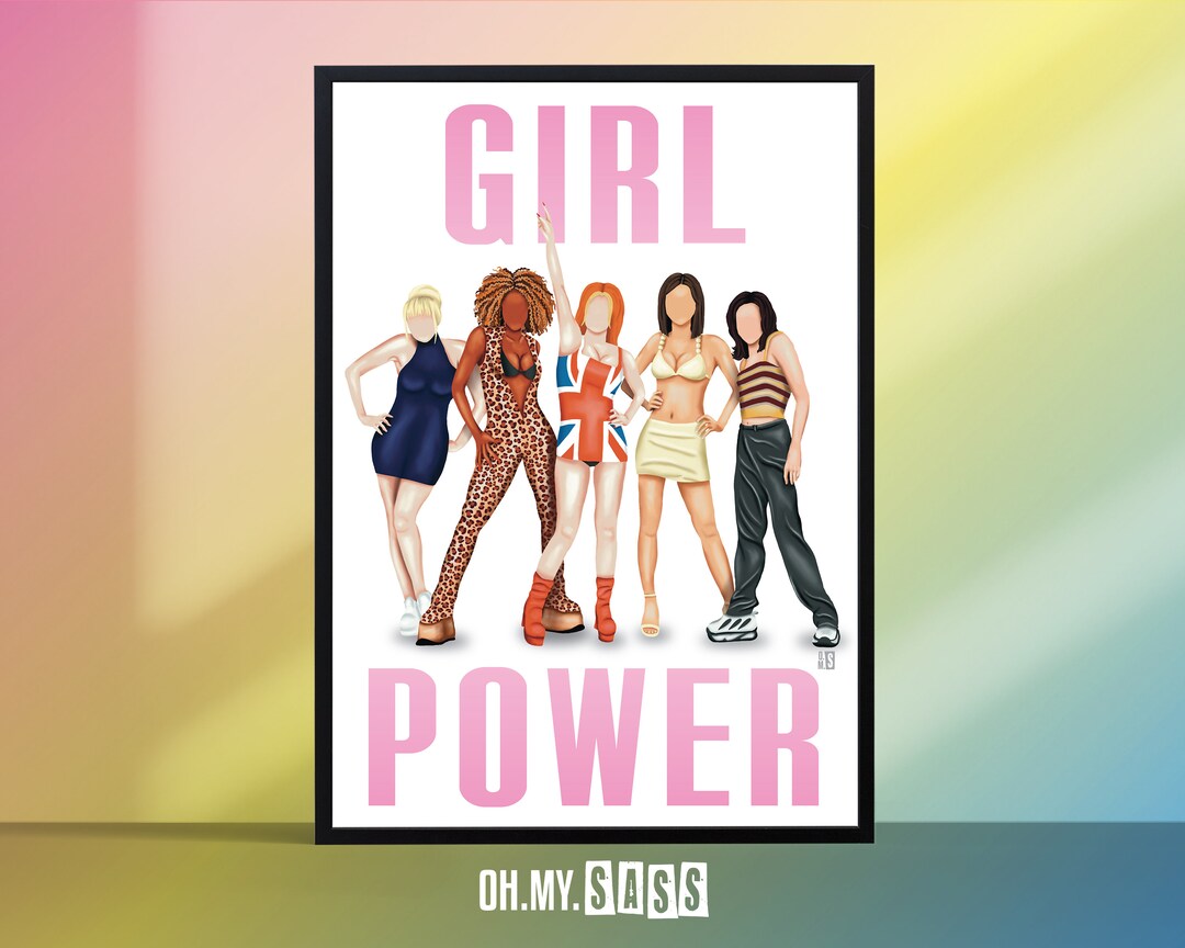 Spice Girls Pink Girl Power Print Quirky Colourful Fun Art L 90s ...