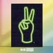 Neon Green Peace Sign Print | 90's Music Nostalgia Girl Group Wall Art ...