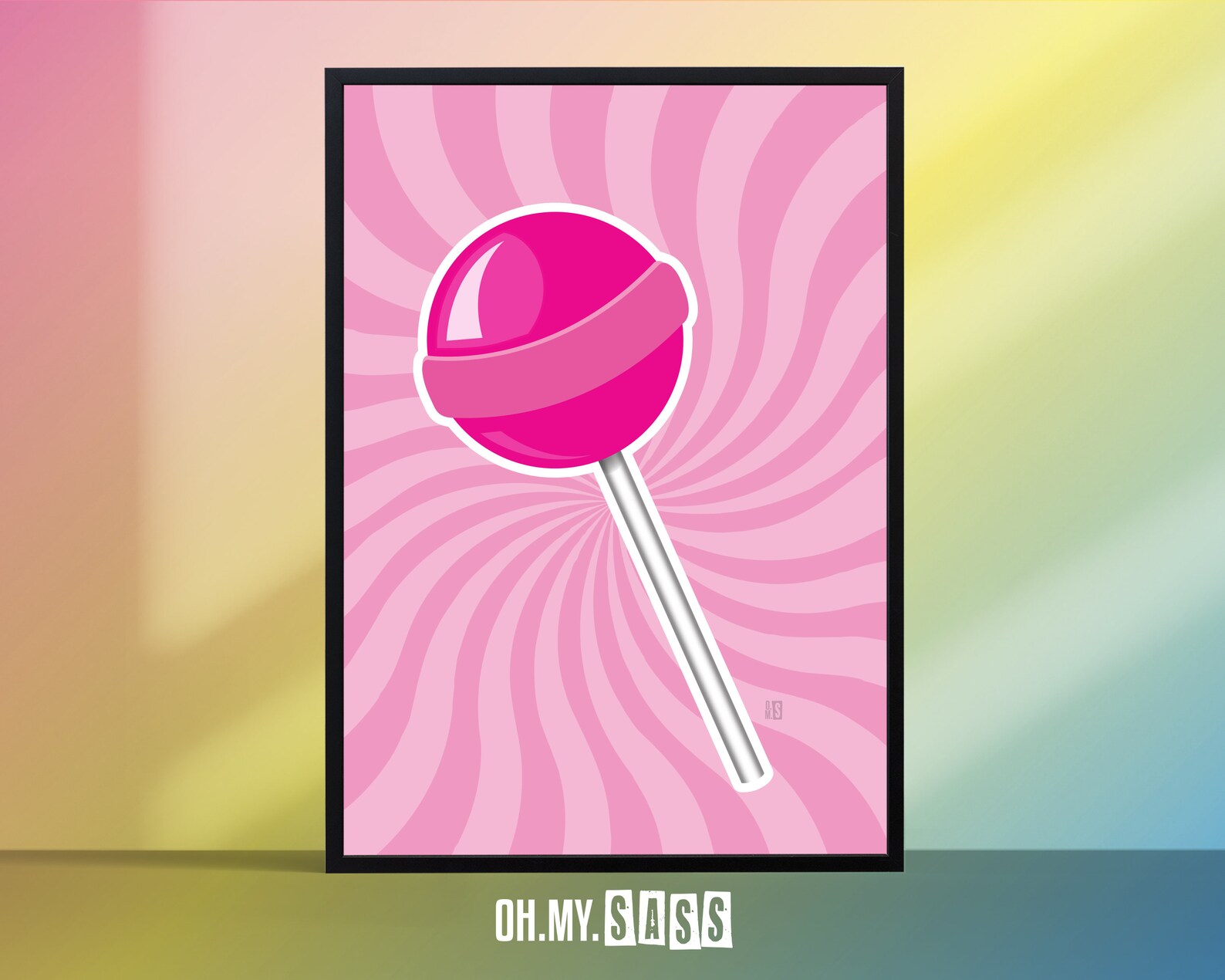 Lollipop Candy Print | Pick 'n' Mix Poster | Colourful Retro Sweet Shop ...