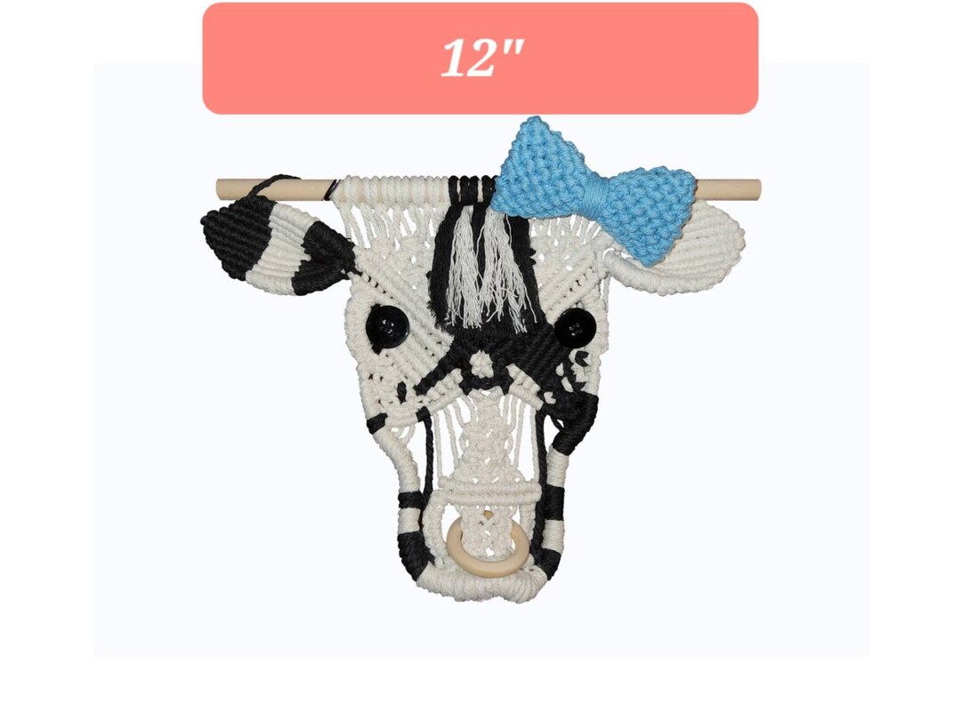 Macrame Cow Bull Handmade, Unique Cow Lover Decor, Macrame Highland Cow ...