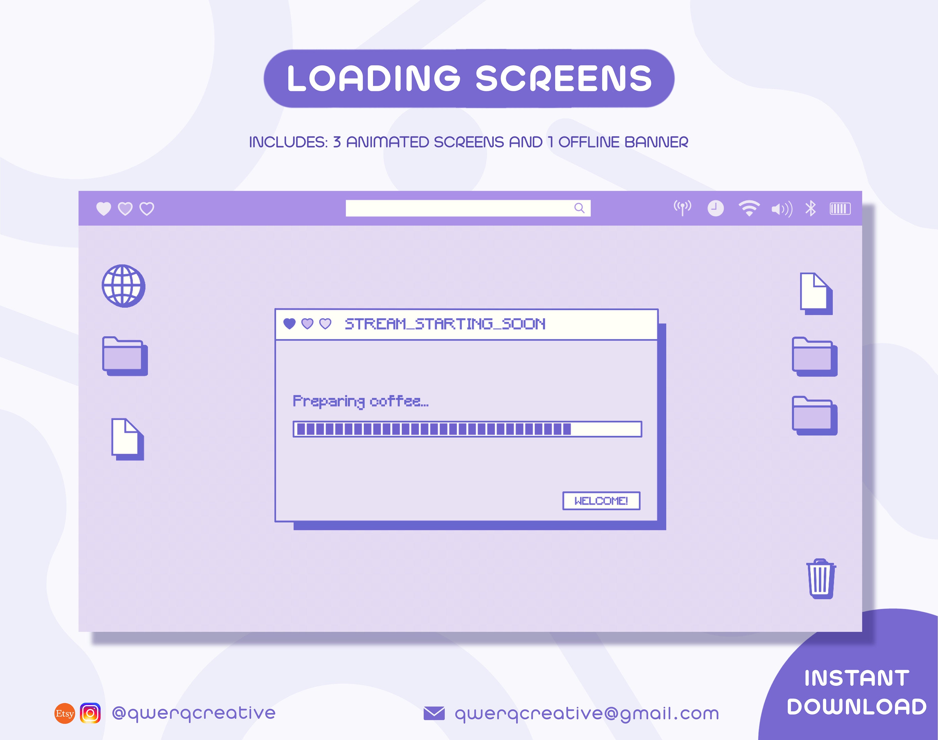 Digital Scenes Panels Pastel Twitch Alerts Animated Retro Aesthetic ...