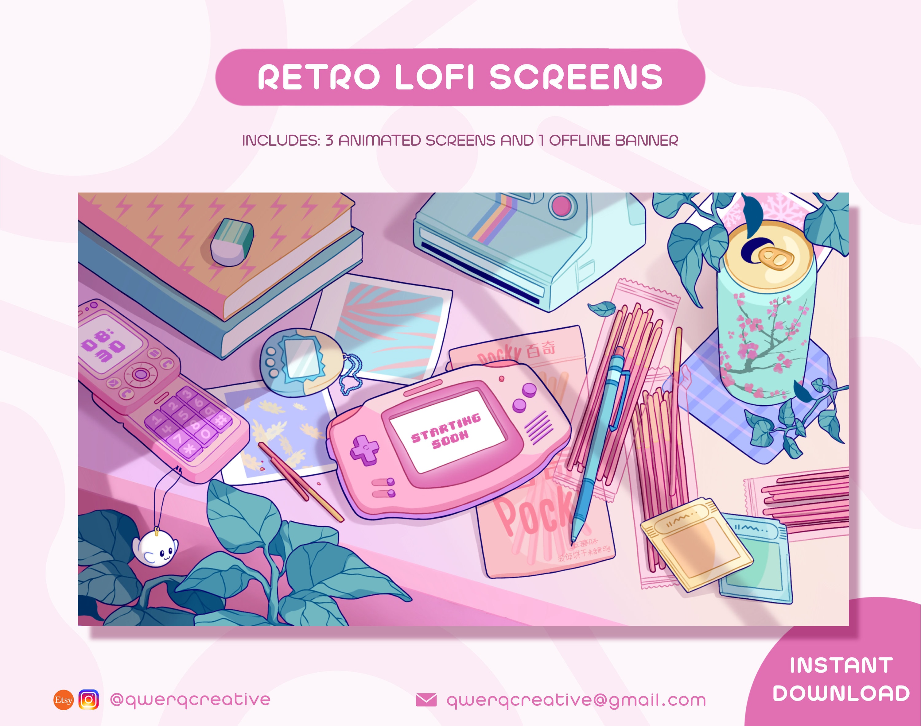 Digital Scenes Panels Pastel Twitch Alerts Animated Retro Aesthetic ...