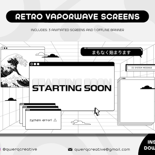 ANIMATED Stream Screens Retro Vaporwave Aesthetic Twitch - Etsy