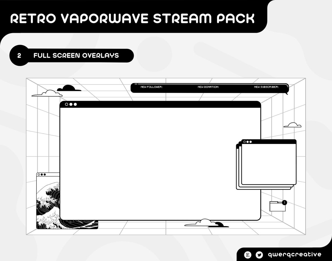 ANIMATED Retro Vaporwave Stream Package Customizable - Etsy