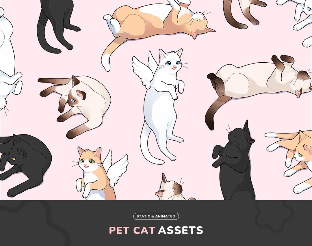 Pet Cats Asset Package | Stream Decoration | Vtuber Asset | Animated ...