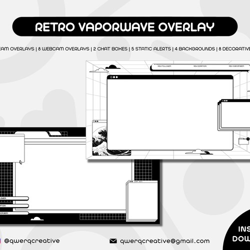 Animated Black & White Twitch Overlay Complete Stream - Etsy