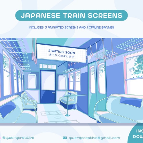 ANIMATED Stream Screens Japanese Train Aesthetic Pastel - Etsy