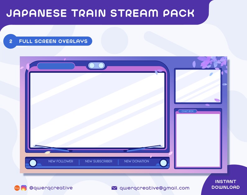 ANIMATED Japanese Sunset Train Stream Package Customizable - Etsy
