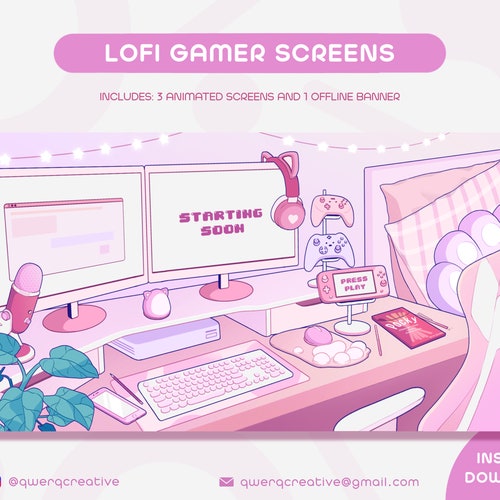 5 Animated Lofi Stream Screens for Twitch Aesthetic Lofi - Etsy