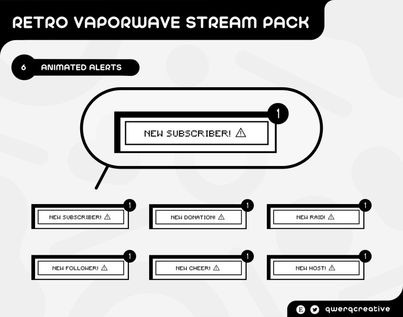 ANIMATED Retro Vaporwave Stream Package Customizable - Etsy