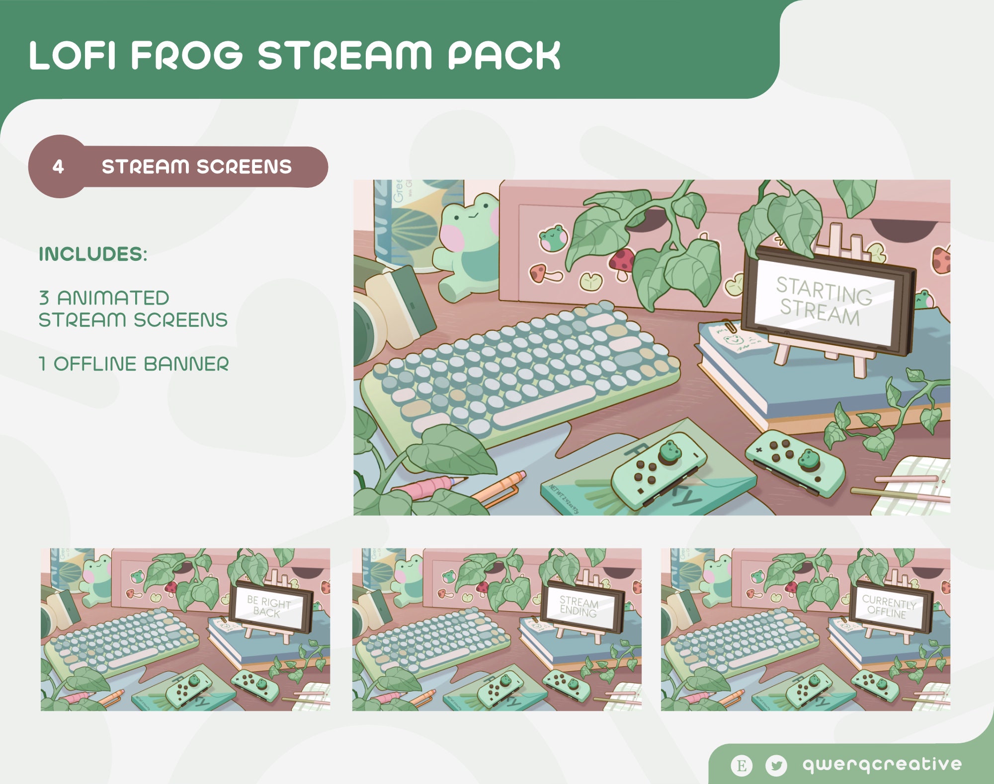 ANIMATED Lofi Frog Stream Package Customizable Animated - Etsy Canada