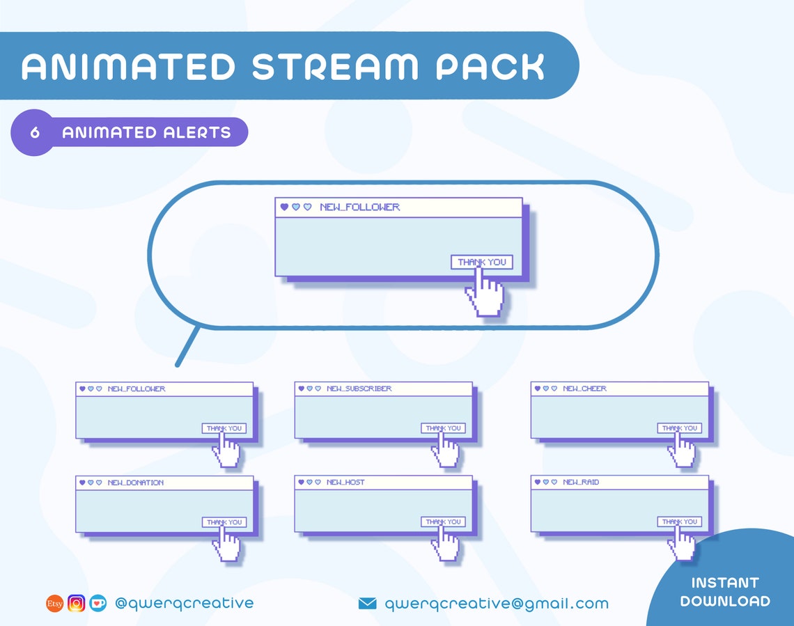 ANIMATED Browser Stream Package Customizable Pastel | Etsy