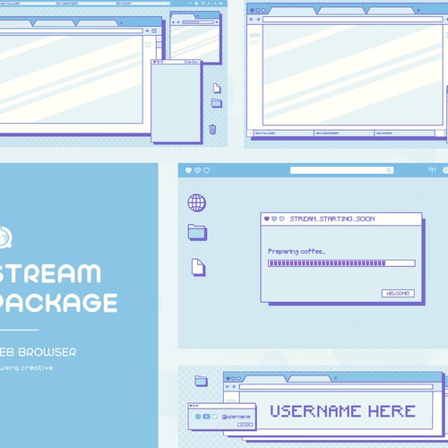 Animated Twitch Purple Overlay Windows 98 Stream Package - Etsy