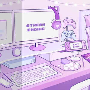 ANIMATED Stream Screens | Lofi Gamer | Comfy Room Aesthetic | Pastel ...