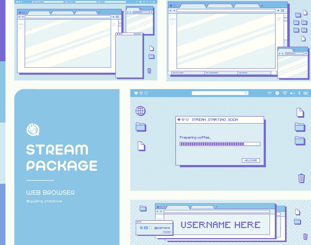 ANIMATED Browser Stream Package Customizable Pastel - Etsy
