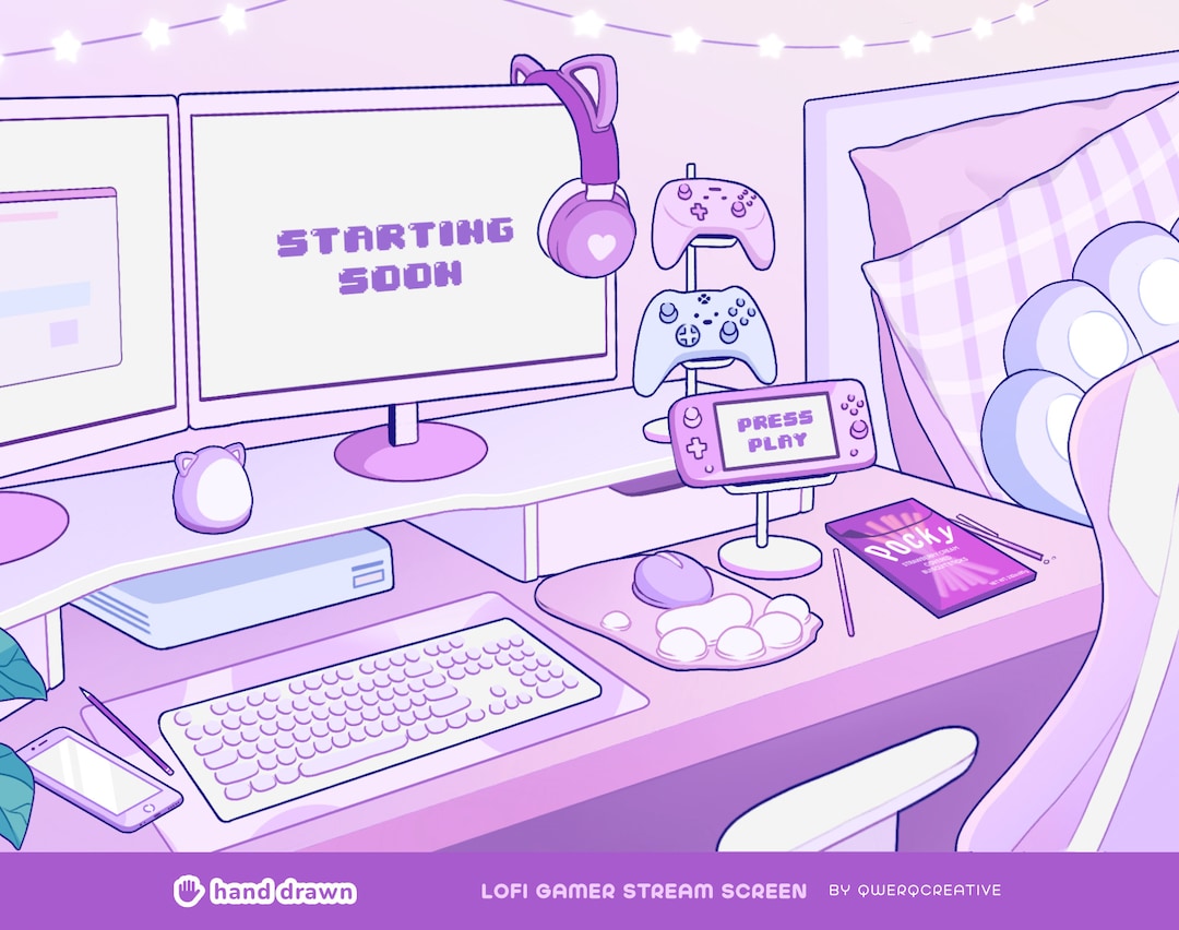 ANIMATED Stream Screens | Lofi Gamer | Comfy Room Aesthetic | Pastel ...