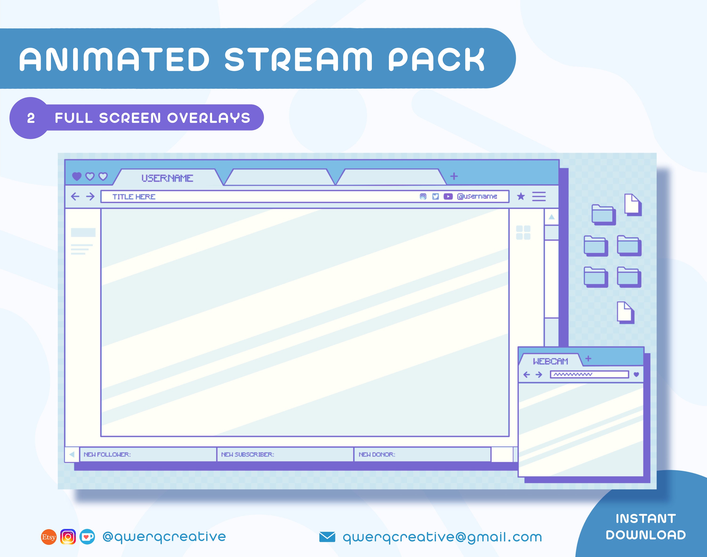 ANIMATED Browser Stream Package Customizable Pastel | Etsy