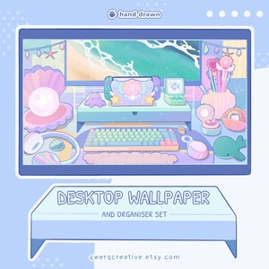 Magical Ocean Desktop Organiser Wallpaper Set Underwater Theme Magical ...