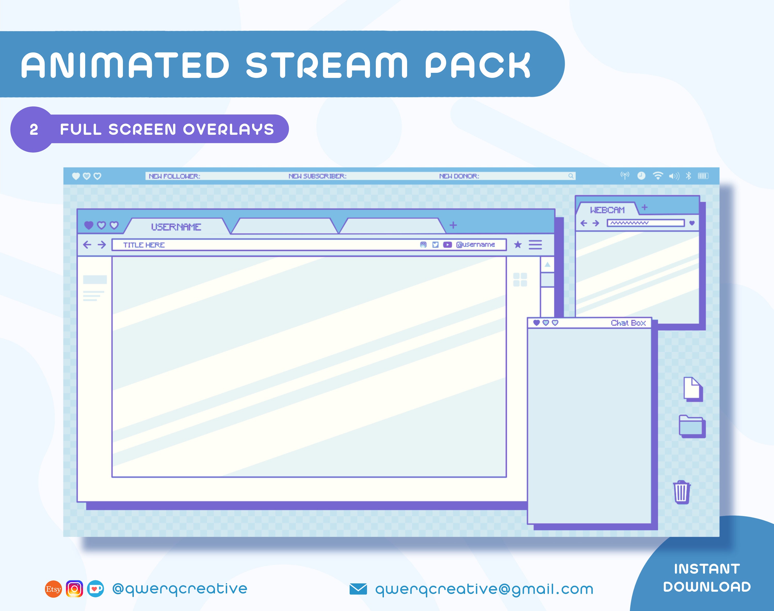 ANIMATED Browser Stream Package Customizable Pastel | Etsy