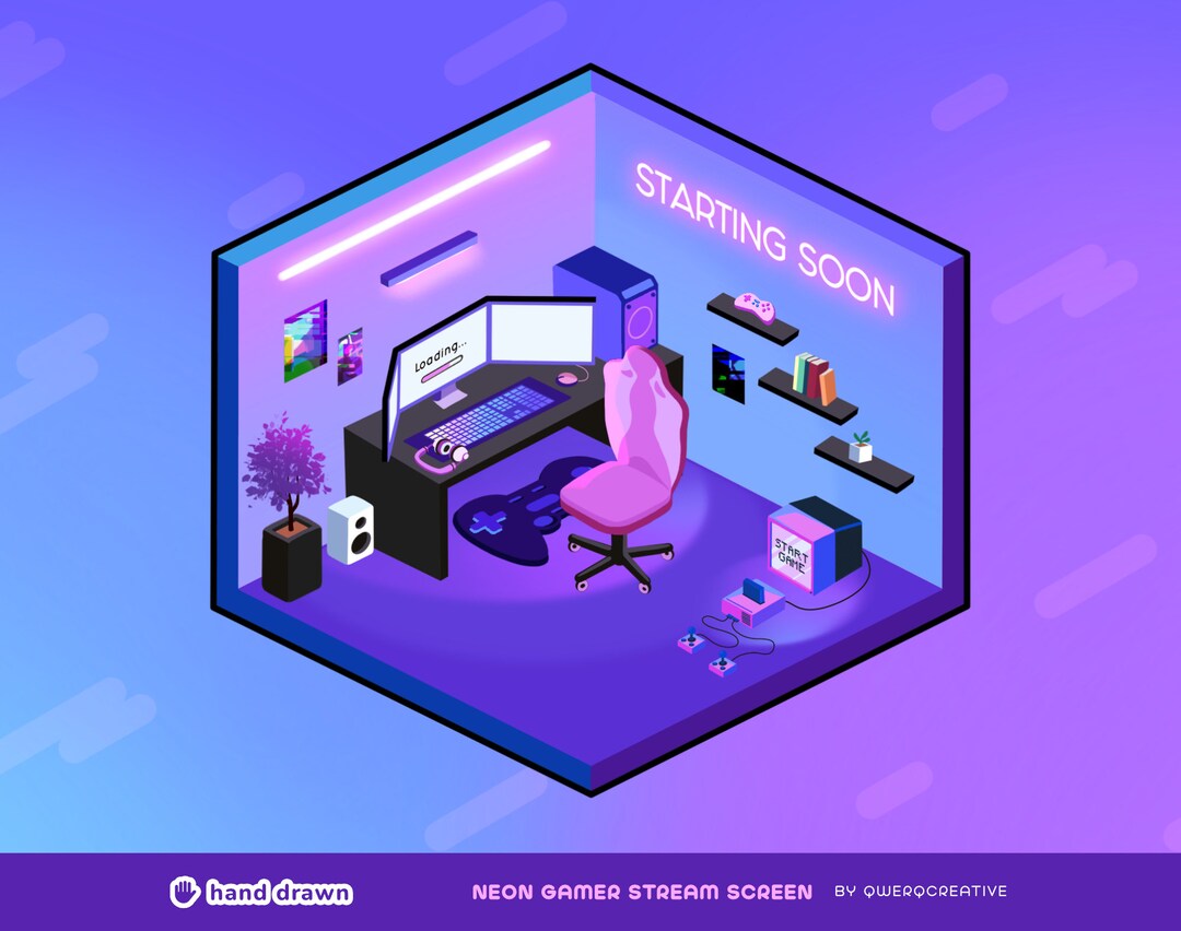 ANIMATED Stream Screens Pink Neon Gamer Aesthetic Animated Scenes ...