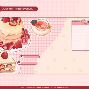 Sweet Strawberry Overlay | Customizable | Stream Overlay | Stickers ...