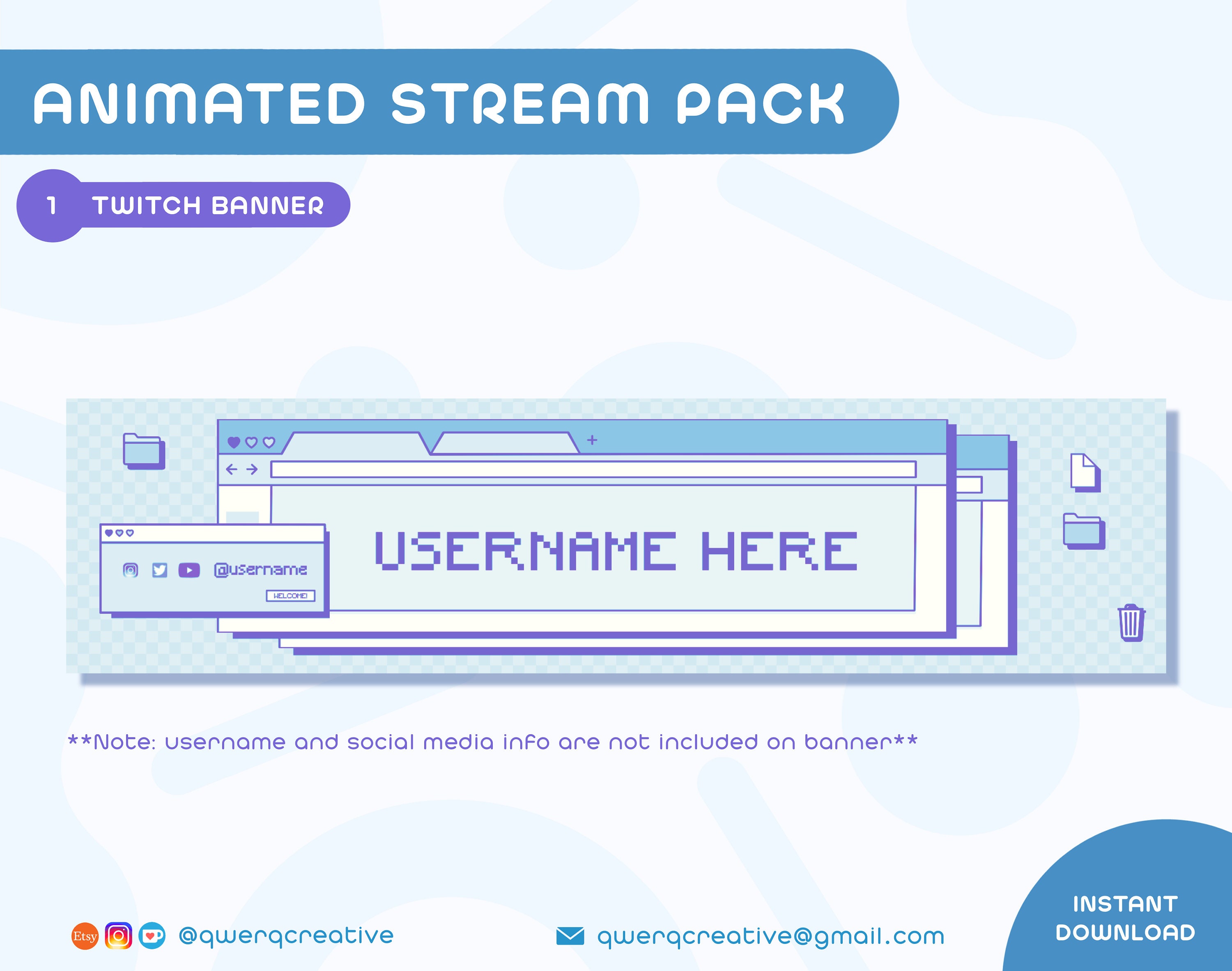 ANIMATED Browser Stream Package Customizable Pastel | Etsy