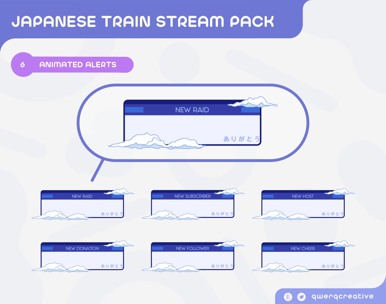 ANIMATED Japanese Sunset Train Stream Package Customizable - Etsy