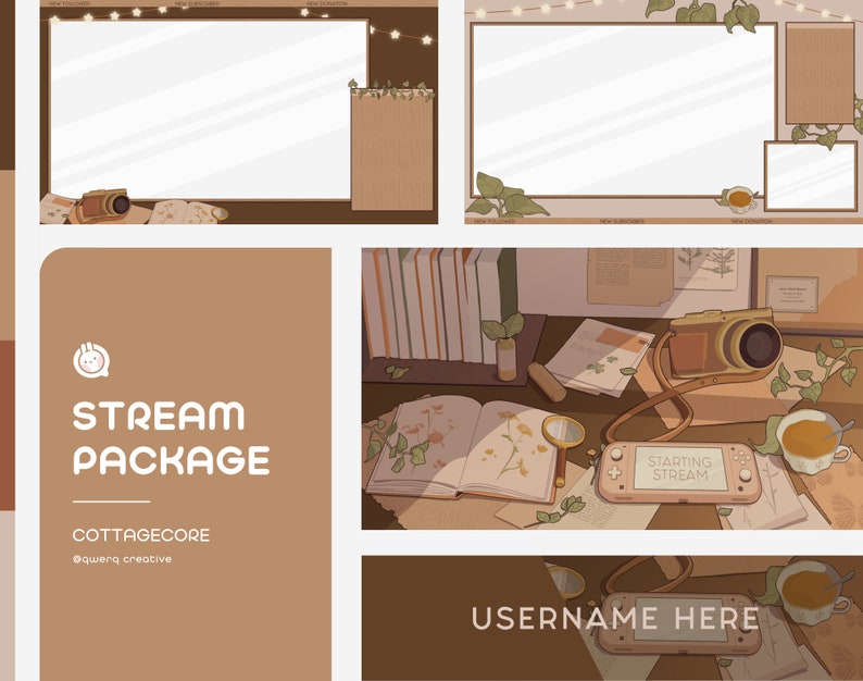 ANIMATED Cottagecore Stream Package Customizable Animated - Etsy Canada