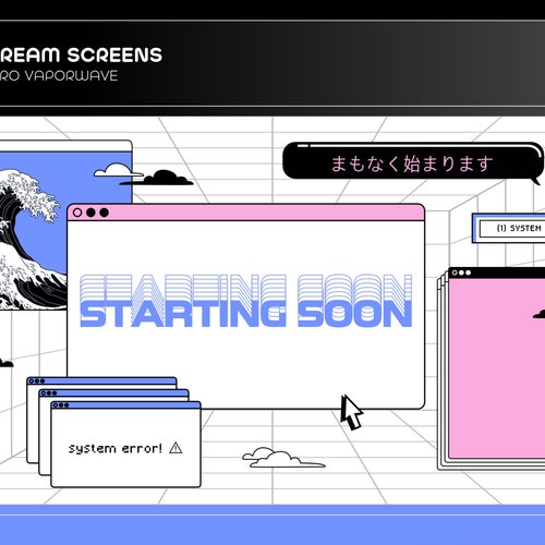 ANIMATED Stream Screens Retro Vaporwave Aesthetic Twitch - Etsy