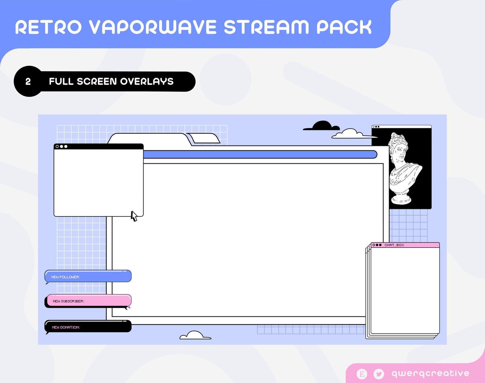 ANIMATED Retro Vaporwave Stream Package Customizable - Etsy