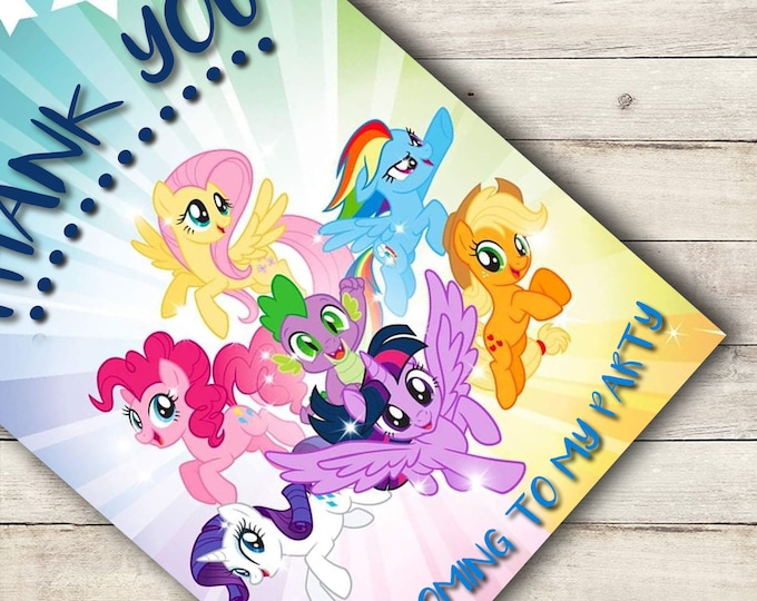 My Little Pony Thank You Card, Birthday Party Invitation, Instant ...