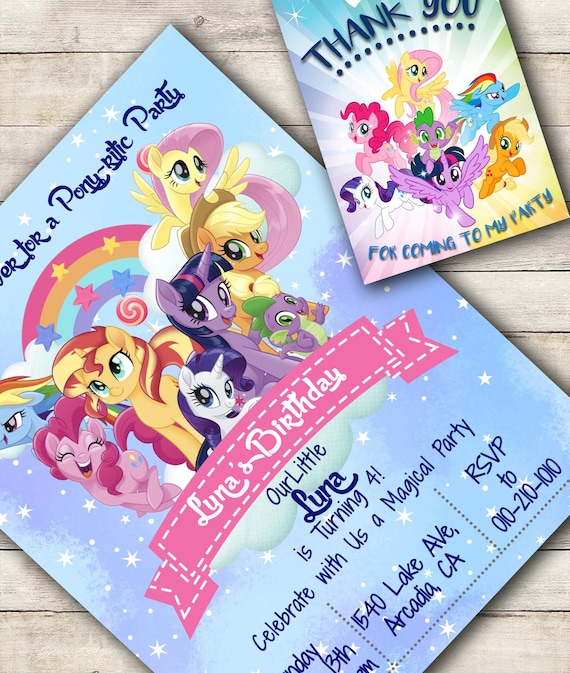 My Little Pony Birthday Invitations Etsy My Little Pony Party