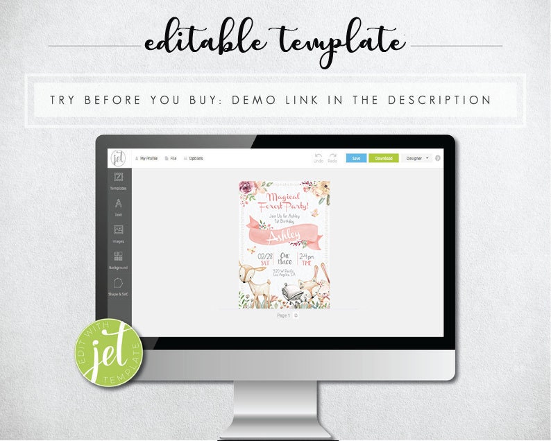 Editable Birthday Invitation Magical Forest Birthday Party | Etsy