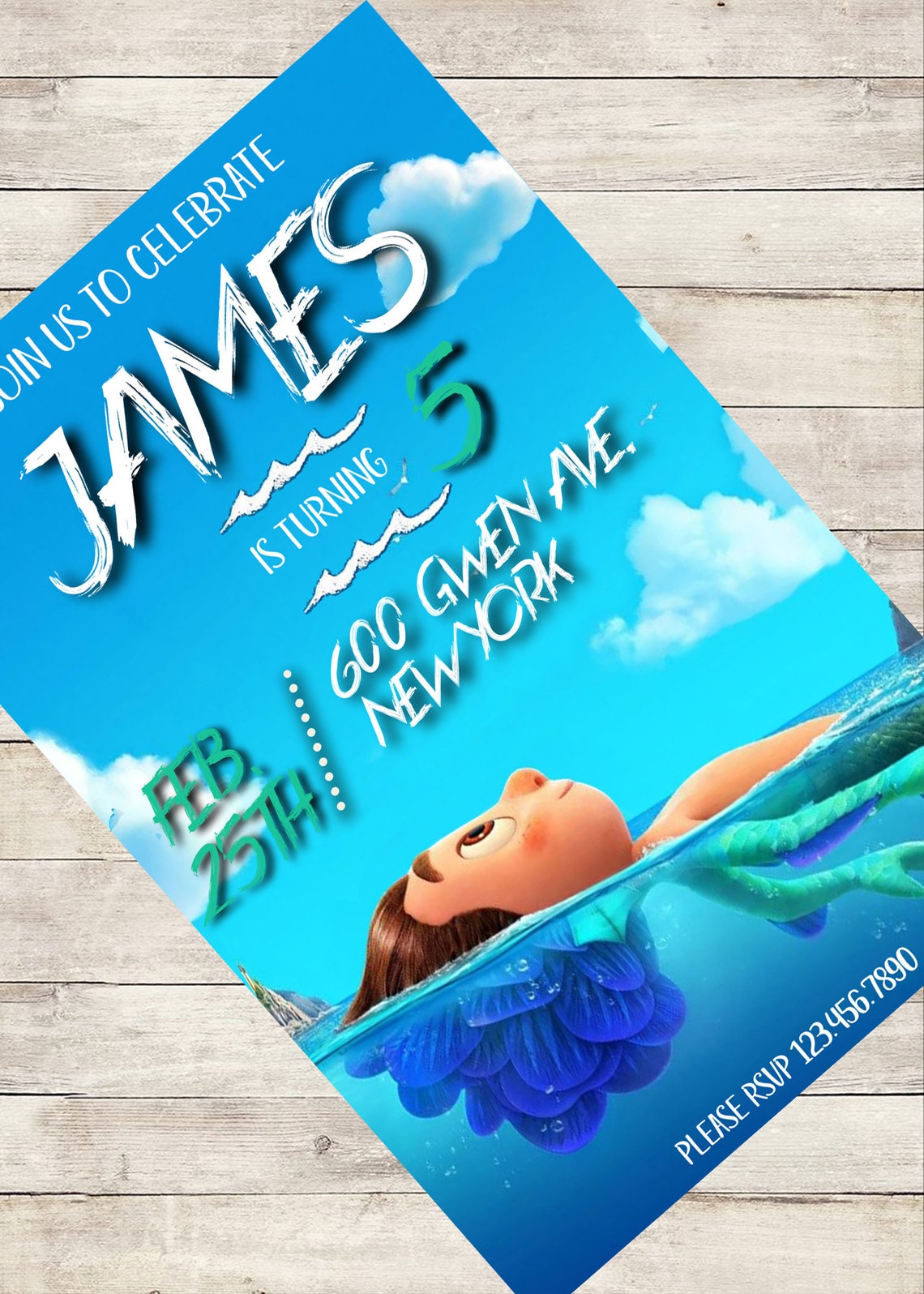 Editable Birthday Invitation, Luca Invitation, Birthday Party ...