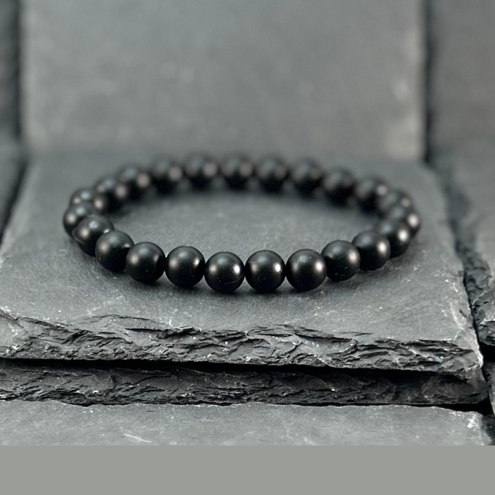 Matte Black Onyx Bracelet: Genuine Gemstone, Energy Protection - Etsy