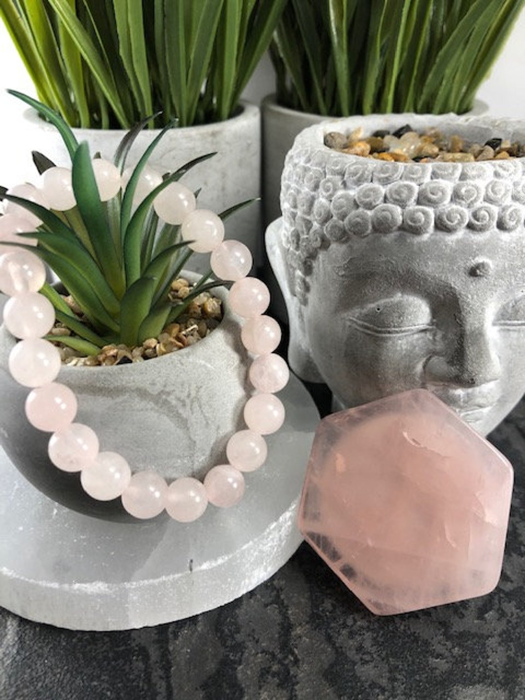 Rose Quartz Bracelet Phone Holder , Rose Quartz Crystal Bracelet 8mm ...