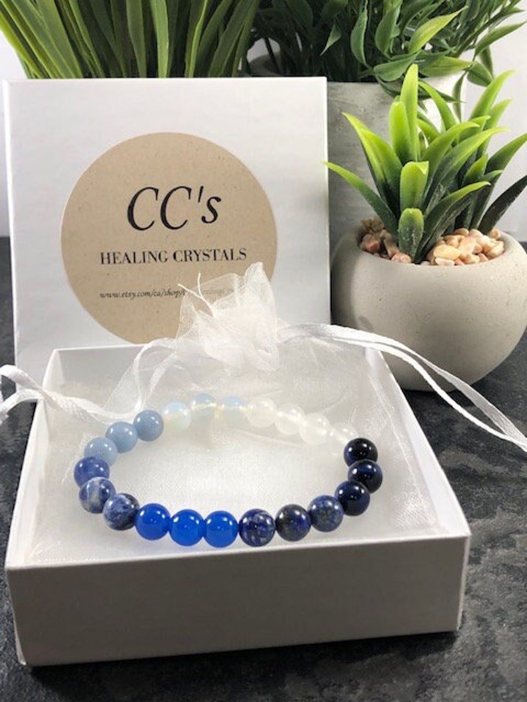 Throat Chakra Bracelet, Men Women Beaded Bracelets, Multi Color Bracelet, Crystals for Throat ...