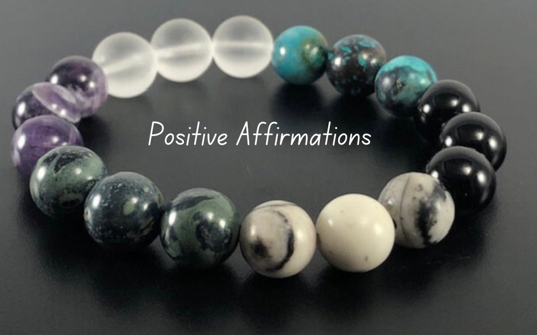 Positive Affirmation Bracelet 10mm Bracelet Mantra - Etsy