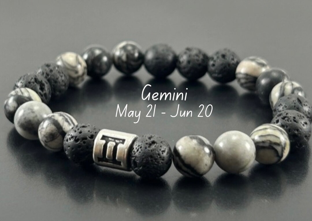 High Quality Gemini Bracelet , Mens Bracelets , Women Bracelets ,black Line Jasper Black ...